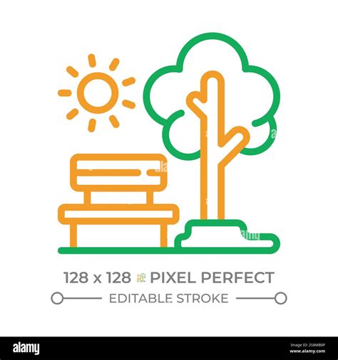 Green Public Spaces Two Color Line Icon Stock Vector Image And Art Alamy