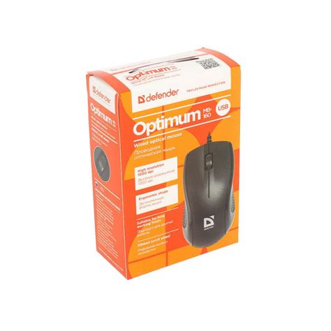 Купить Мышь DEFENDER Optimum MB-160 черный, 3 кнопки, 1000 dpi, каб - 1 ...