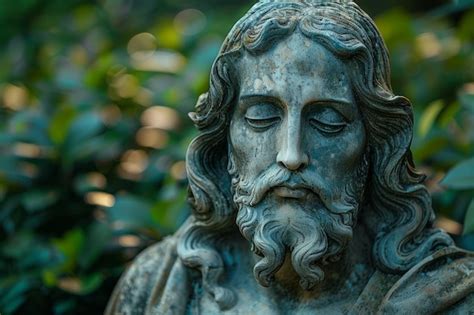 Premium Photo Statue Of Man With Closed Eyes