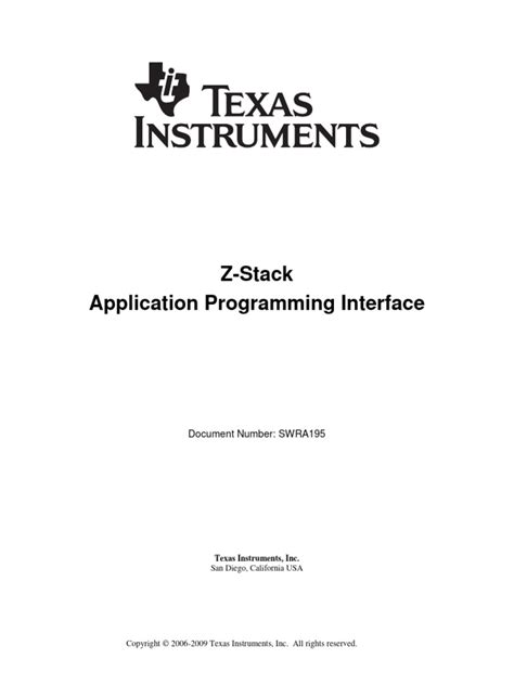 Z Stack Api Pdf Computer Science Computer Networking