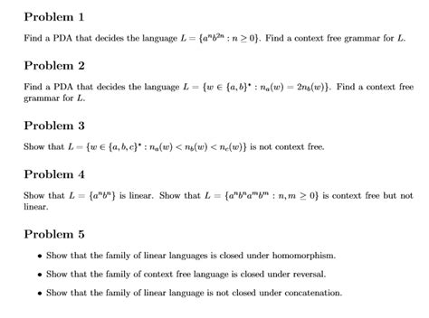 Solved Problem Find A PDA That Decides The Language L Chegg