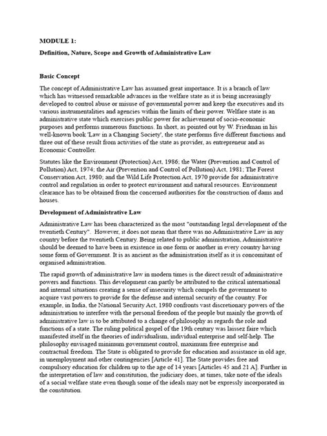 Swayam Modules Pdf Administrative Law Welfare State