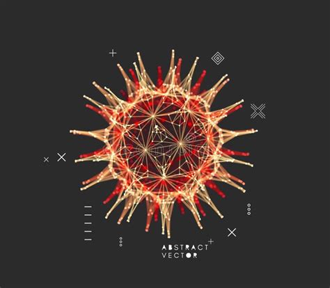 Sphere With Connected Lines And Dots Global Digital Connections Wireframe Illustration