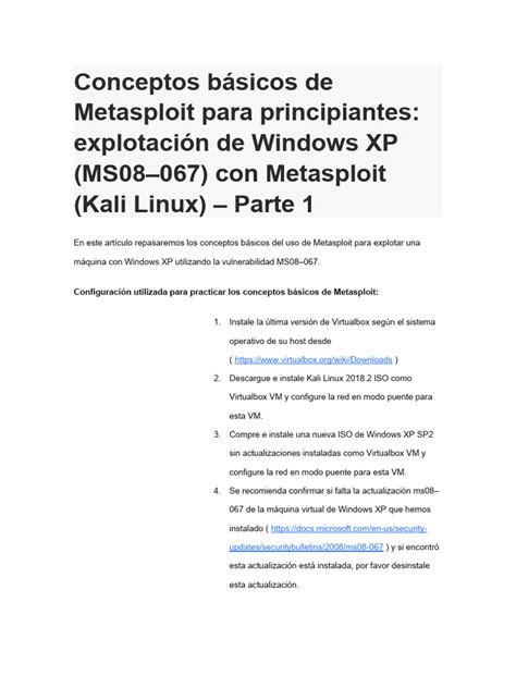 Conceptos Básicos De Metasploit Para Principiantes Descargar Gratis
