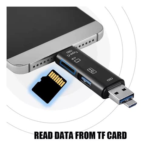Lector De Tarjetas Tf Usb Otg Tipo C Multifunción 3 En 1 Par Cuotas