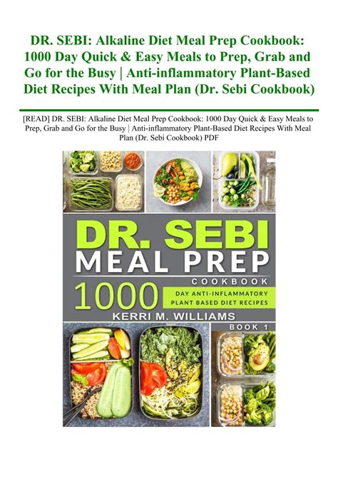Read Dr Sebi Alkaline Diet Meal Prep Cookbook 1000 Day Quick Andamp