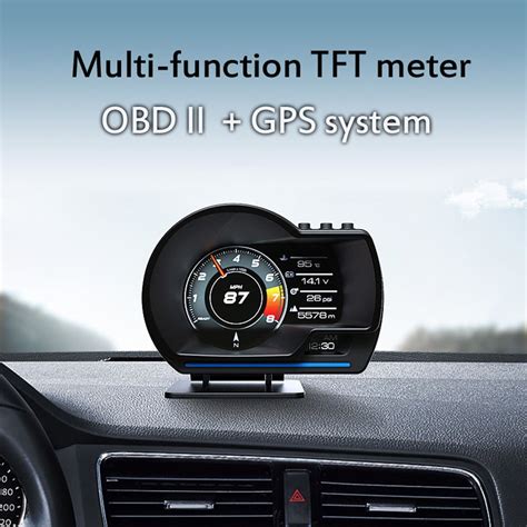 Car Obd2 Gps Multi Function Gauge Head Up Display Hud Speedometer Rpm