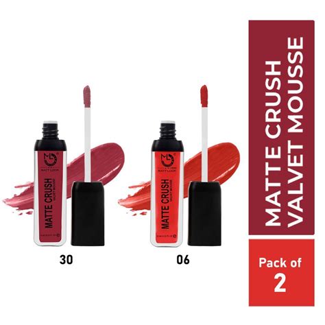 Matt Look Matte Crush Velvet Mousse Lipstick Midnight Purple Orange Red PO2 20ml