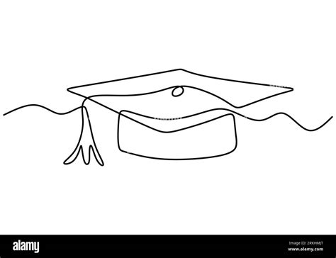 Continuous Line Drawing Of Graduation Cap Academical Graduation Hat