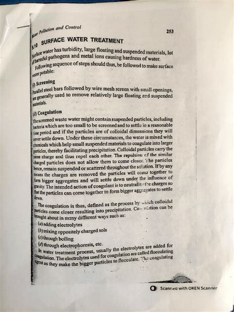 Surface Water Treatment Pdf Physical Chemistry Applied And