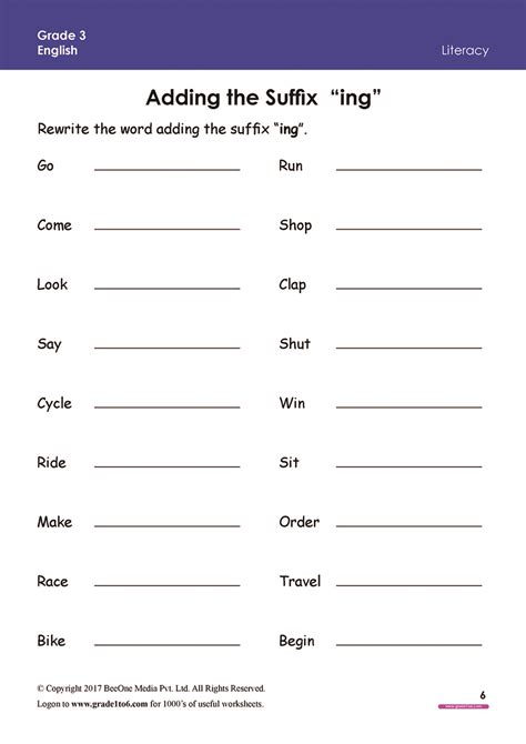 Class 3 Worksheets English