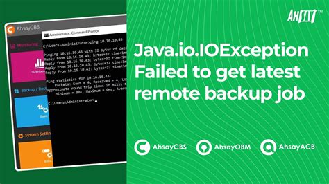 Ioexception Failed To Get Latest Remote Backup Job Youtube
