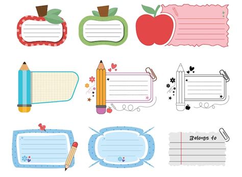 Name Tag Design For Notebook Coquette Notebook Name Tags Bundle By