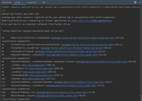 Fail In Final Of Test Issue Jonsamwell Flutter Gherkin Github