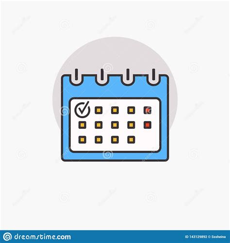 Calendario Con El Icono De La Marca De Control Elementos Gr Ficos Para