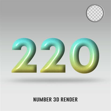 Premium Psd 3d Render Number 220 Yellow Tosca Gradient Color