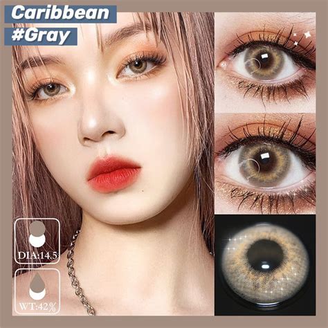 Unibling Caribben Gray Contacts Grey Contacts Beautiful Eyes Color