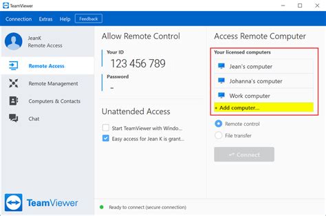 Remote Access Unattended Access Question — Teamviewer Support
