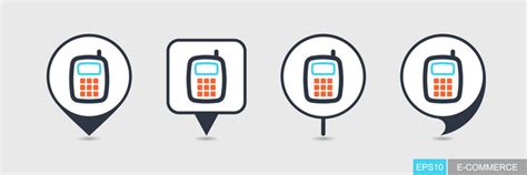 Mobile Phone Pin Map Icon Smart Royalty Free Vector Image