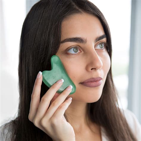 Inotka Jade Gua Sha Massage Tool For Facial And Body Massagegreen Aventurine Gua Sha Stones