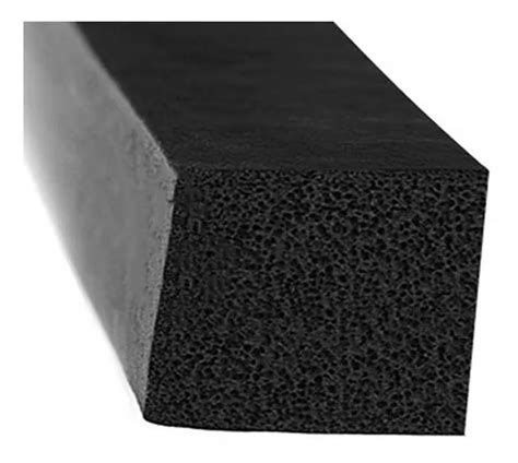 Borracha Perfil Esponjoso Vedação 20x20mm Macio 3 Metros