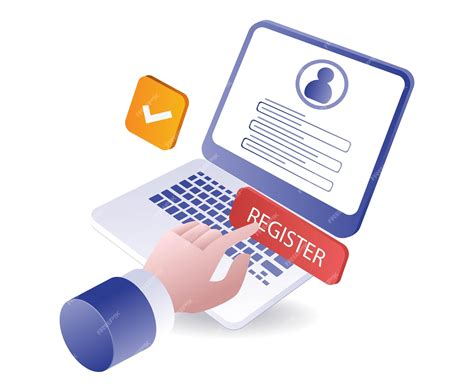Premium Vector Fill In The Registration Form Data On The Online Computer