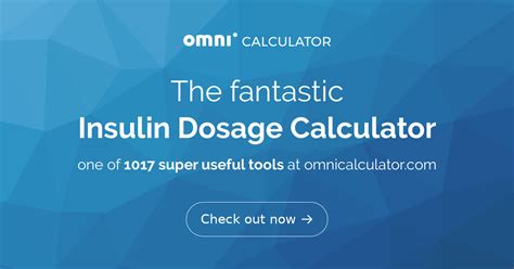 Insulin Dosage Calculator Omni