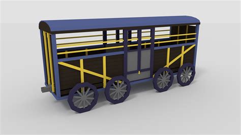 로우 폴리 만화 기차 팩 3d 모델 5 Unknown Blend Free3d