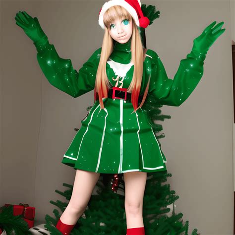 Christmas Tree Waifu Graphic · Creative Fabrica