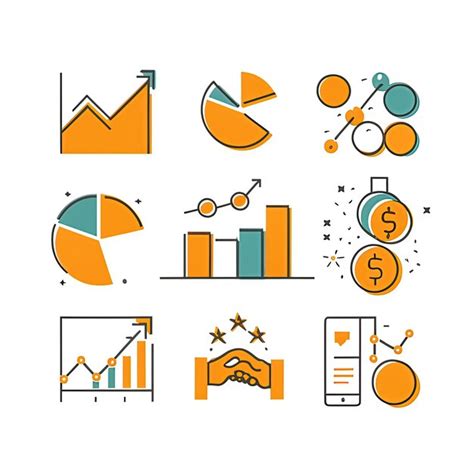 그래프의 다이어그램과 그 위에 그래프가 있는 다이아그램을 가진 색 배경 프리미엄 Ai 생성 벡터