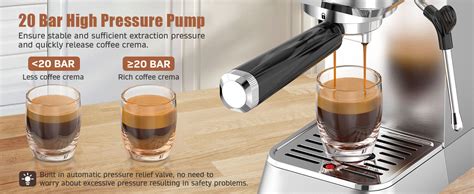 Kitchenboss Espresso Machine With Milk Frother 20 Bar