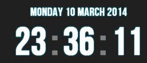 大气黑白闪烁数字jquery电子表时钟CSS Digital Clock with jQuery 素材网