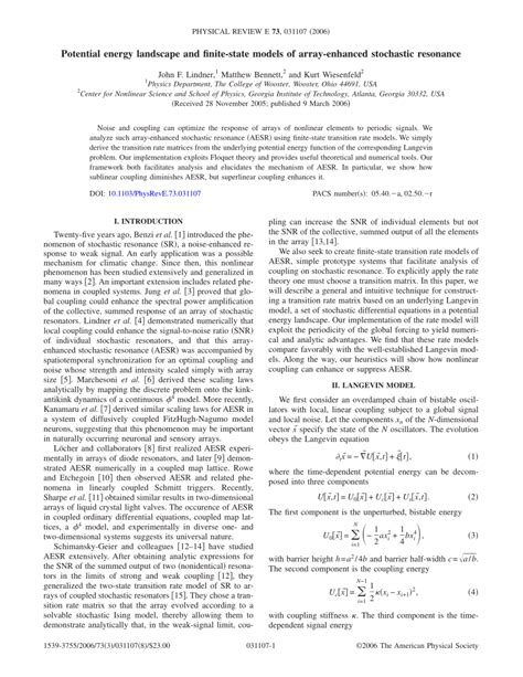 Pdf Potential Energy Landscape And Finite State Models Of Array