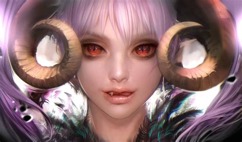 Download Devil Horns Succubus Close Up Wallpaper Wallpapers Com