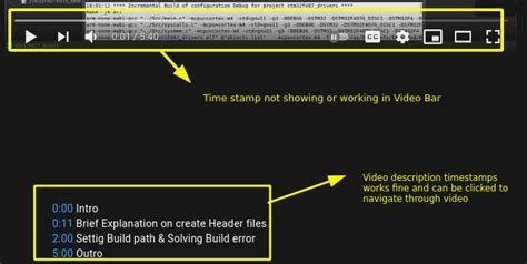 Timestamp For Chapters In Video Work In The Description But Not