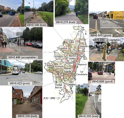 Examples Of Street Segments And Their Walkability Index Bogotá