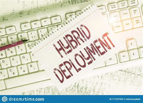 Writing Note Showing Hybrid Deployment Business Photo Showcasing A
