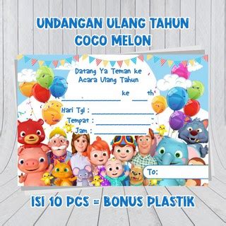 Jual Undangan Ulang Tahun Invitation Birthday Card Cocomelon Coco Melon Shopee Indonesia