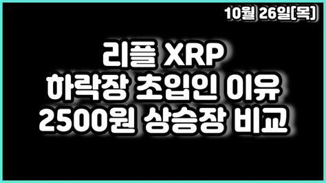 리플 Xrp 하락장 초입인 이유 2500원 상승장 비교 Youtube