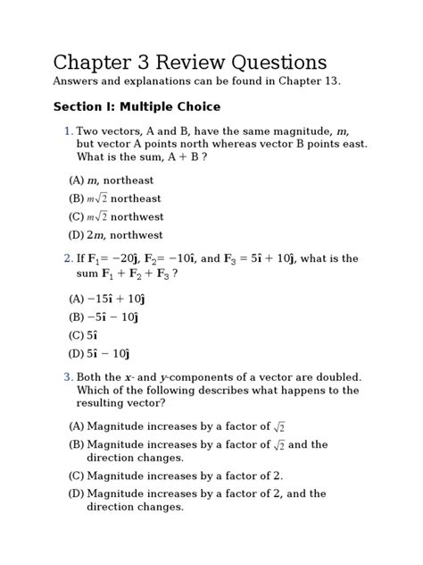 Chapter Questions Vectors Pdf Euclidean Vector Physical Phenomena