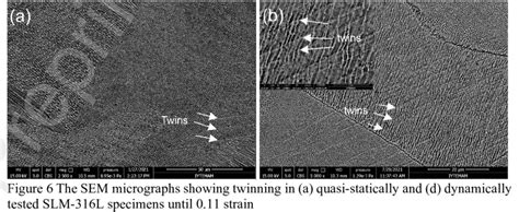 A And B Show The Optical And Sem Micrographs Of The Quasi Statically