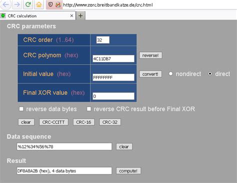 Solved Which 32 Bit Crc Does The Crc Calculation Unit On Stmicroelectronics Community