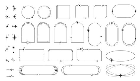 Premium Vector Minimal Line Frames With Star Sparkles Or Twinkles