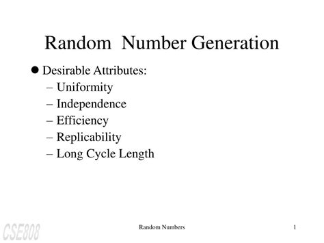 Ppt Random Number Generation Powerpoint Presentation Free Download Id1248532