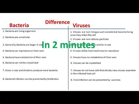Compare And Contrast Viruses Bacteria Difference Between Bacteria And