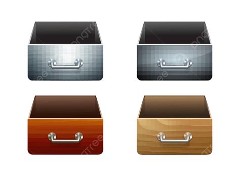 Set Of File Cabinet For Documents Catalog Administrative Library Vector