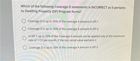 solved which of the following coverage d statements is