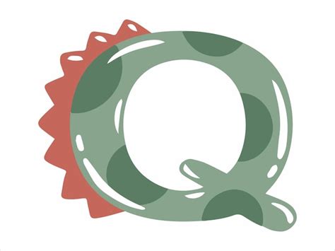 공룡 알파벳 문자 Q 그림 프리미엄 벡터