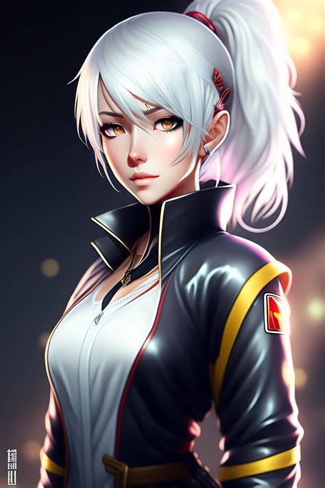 Lexica A Girl Character White Hair Anime Style