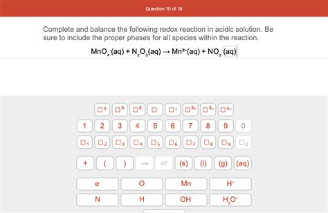 Solved Complete And Balance The Following Redox Reaction In Chegg